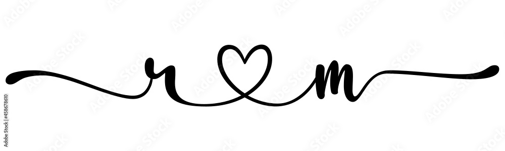 rm, mr, letters with heart Monogram, monogram wedding logo. Love icon ...