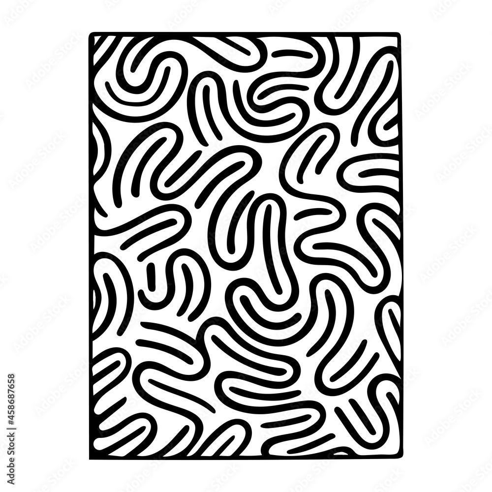 Hand drawn abstract background. Sketch drawing A4 format cover design ...