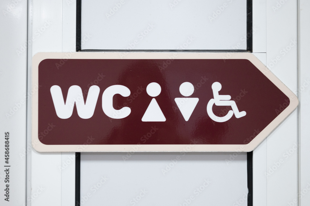 Toilet signs indicate for entrance to male, female and disabled. Toilet ...