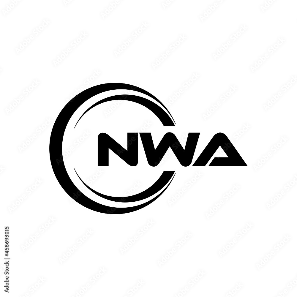 Vecteur Stock NWA letter logo design with white background in ...