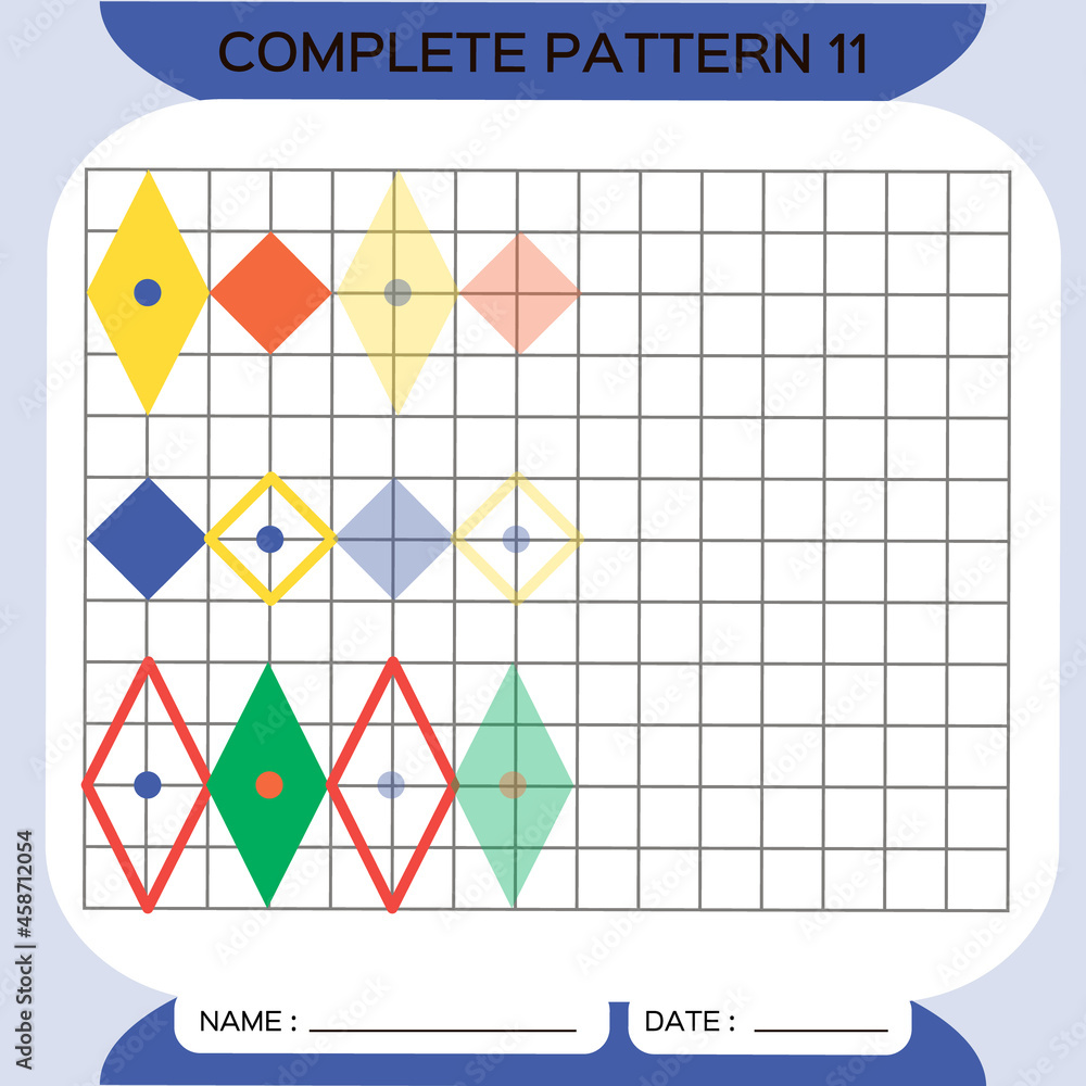 Repeat Pattern, Pazzle. Copy Picture. Special for preschool kids ...