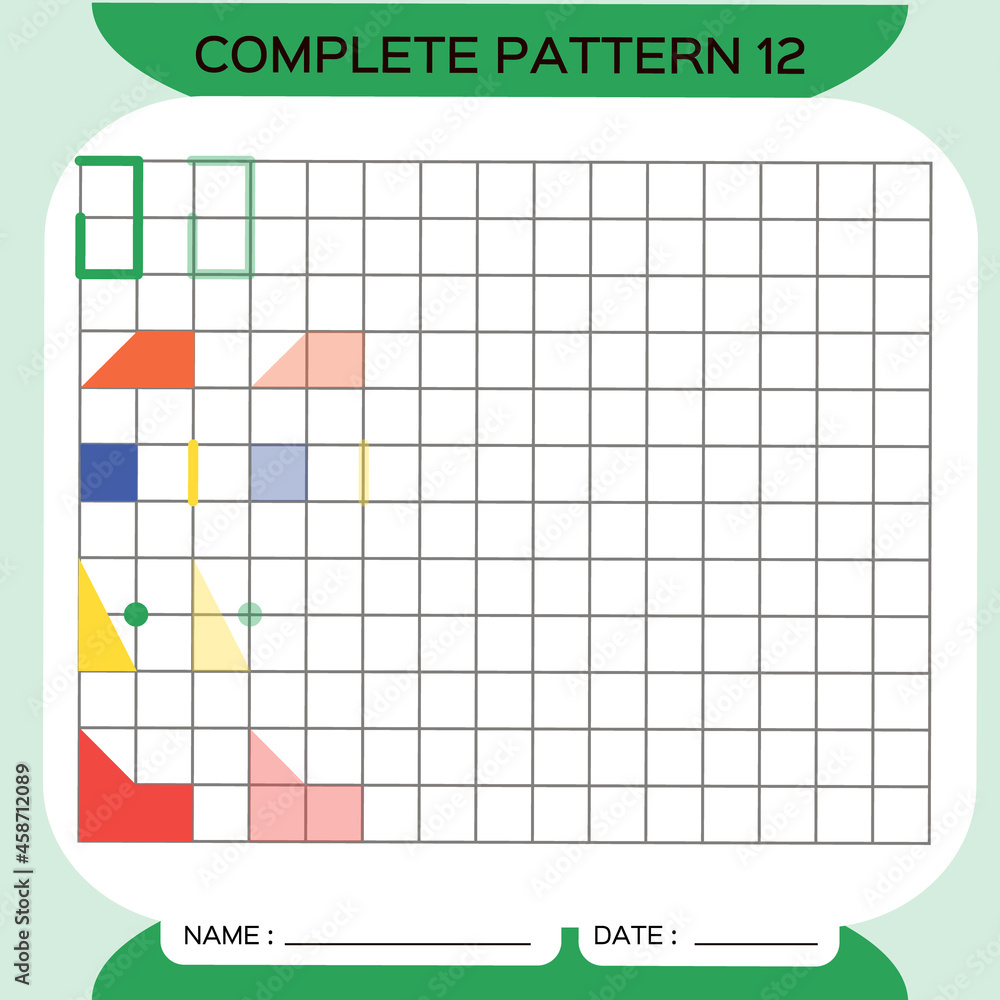 Repeat Pattern, Puzzle. Copy Picture. Special for preschool kids ...