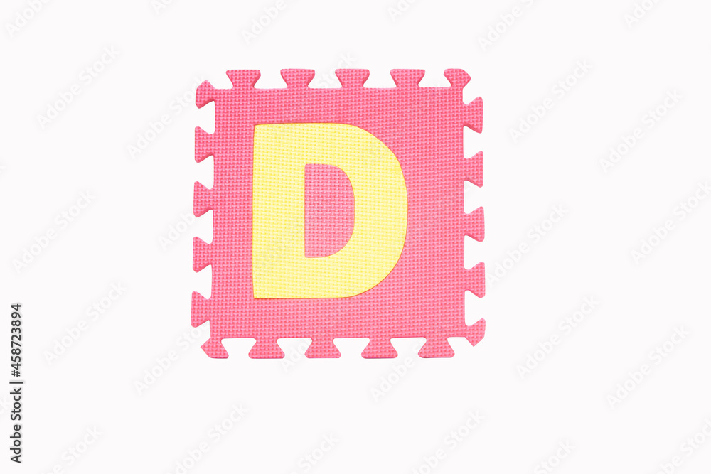 ฺJigsaw English "D". Jigsaw box with character English alphabet letter ...