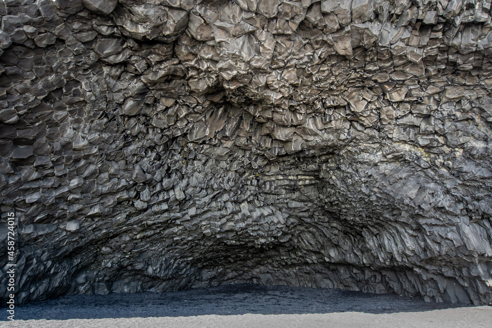 Basalt rock cave on Reynisfjara beach in Iceland Stock Photo | Adobe Stock