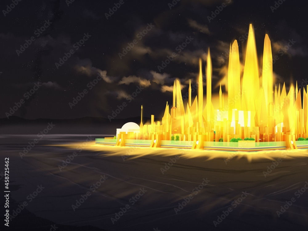 Depiction of the New Jerusalem on the earth, illustration on the ...