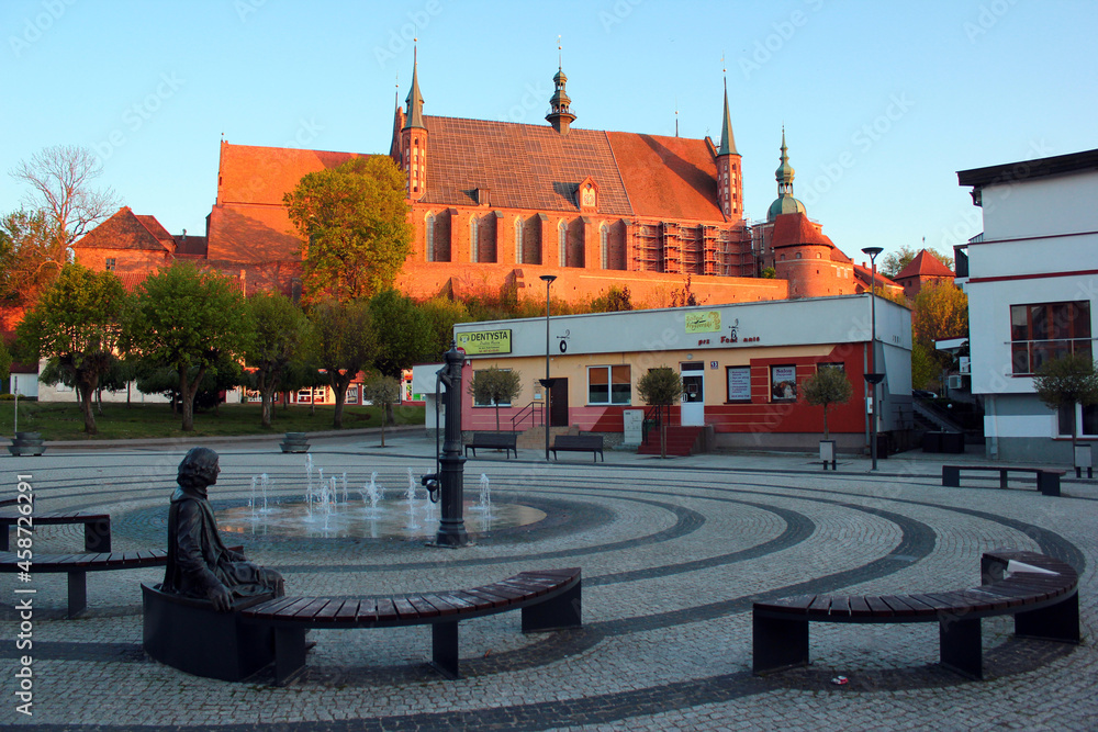 Frombork, Poland - May 7, 2019: Nicolaus Copernicus monument on central ...