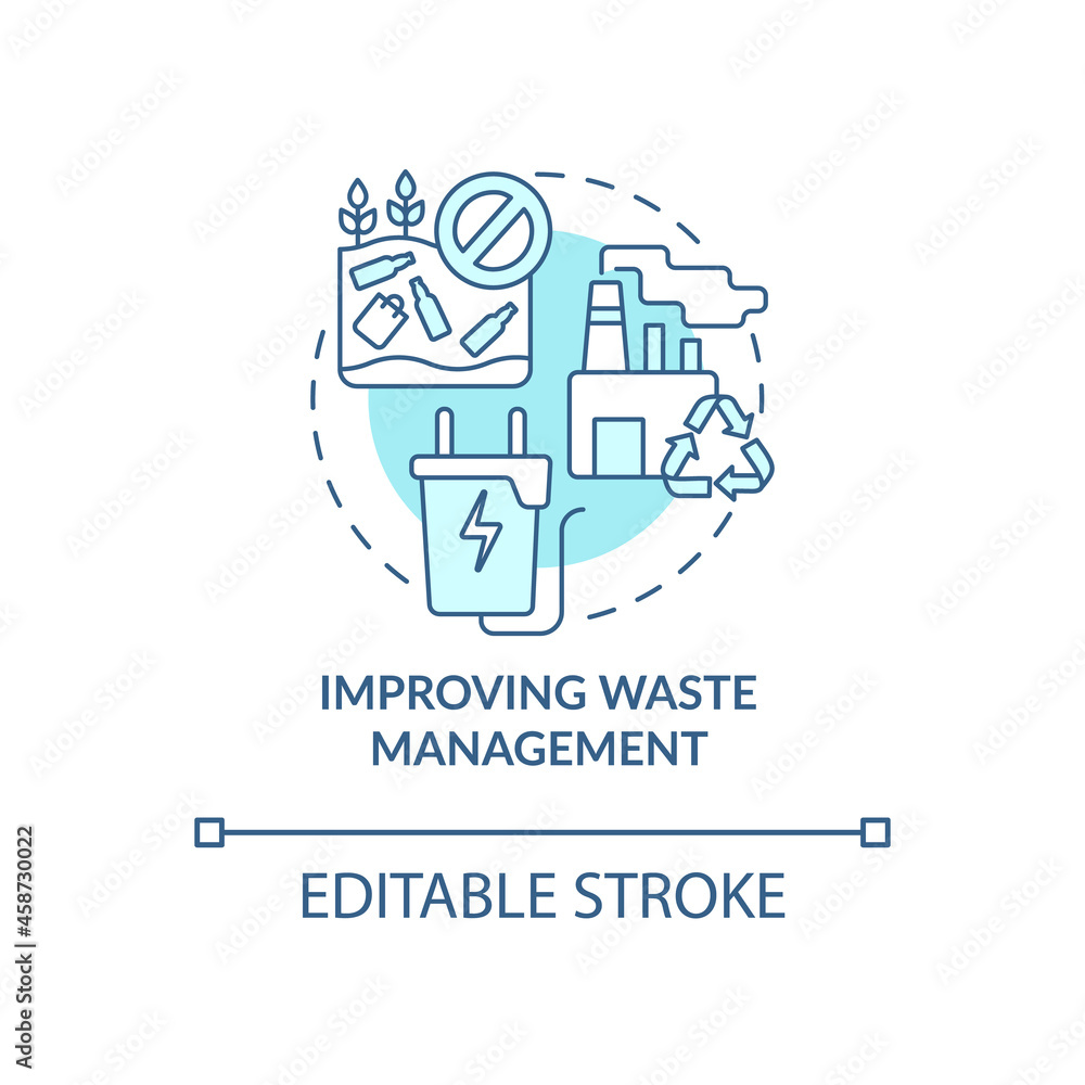 Improving waste management concept icon. Reducing air pollution ...