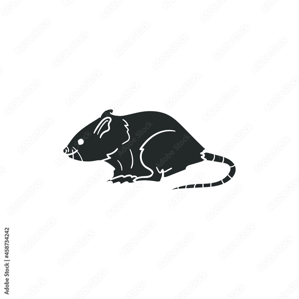 Rat Icon Silhouette Illustration. Animal Rodent Vector Graphic ...