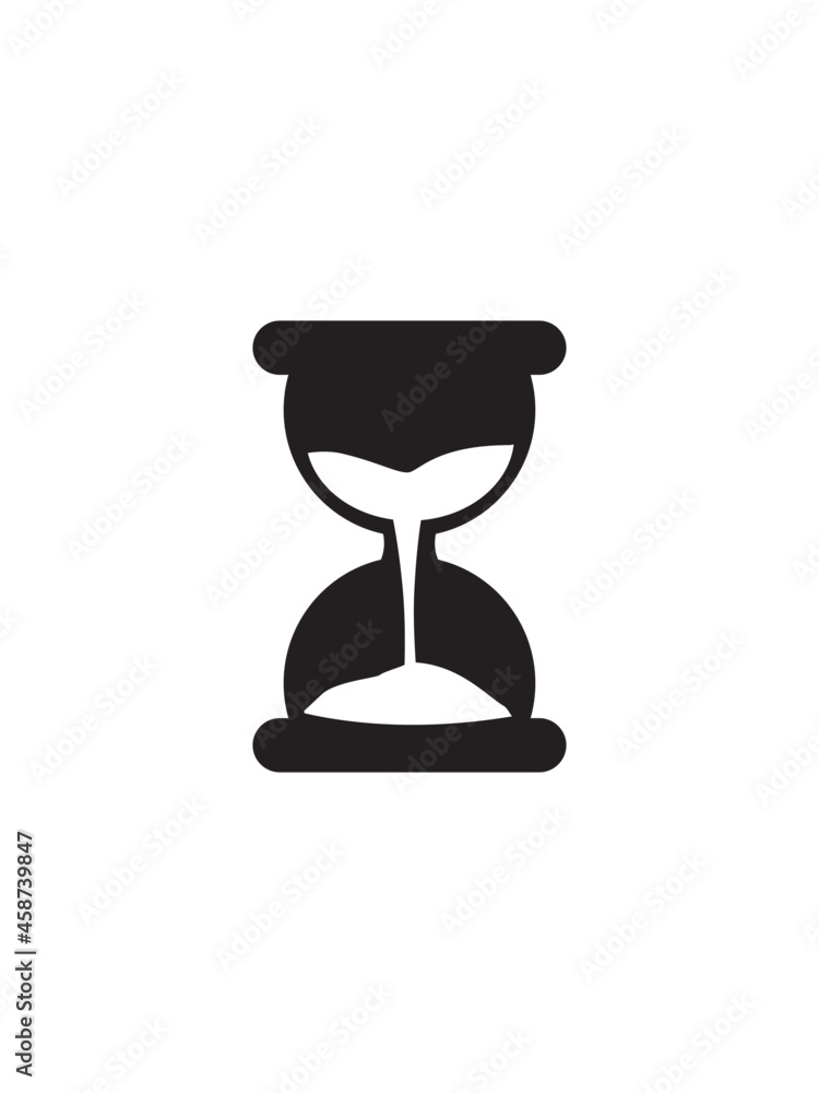 Sand timer black and white vector image on white background. Vector ...