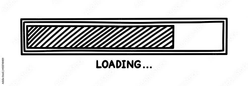 Progress loading bar. Infographics design element with status of completion. Hand drawn vector ...