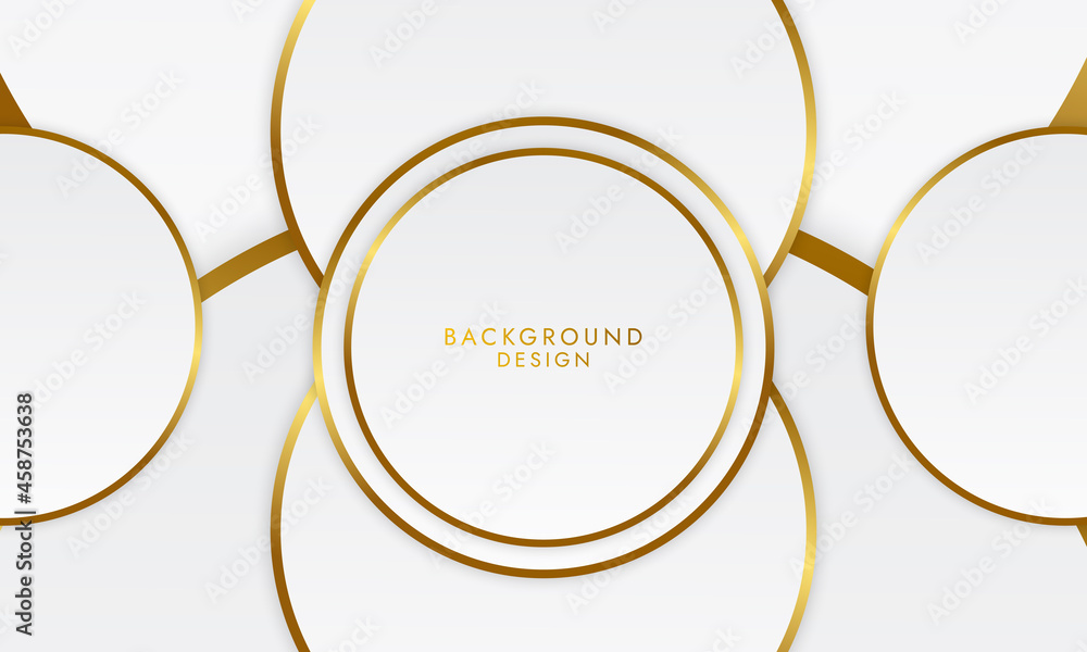 Abstract gold circle lines on white background Stock Vector | Adobe Stock