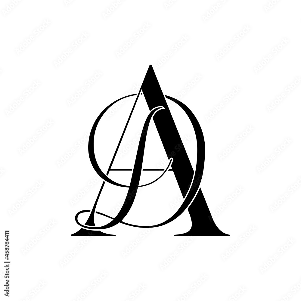 ad, da, monogram logo. Calligraphic signature icon. Wedding Logo ...