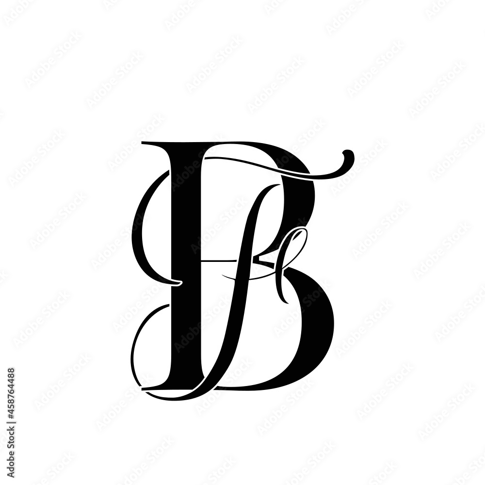 bf, fb, monogram logo. Calligraphic signature icon. Wedding Logo ...