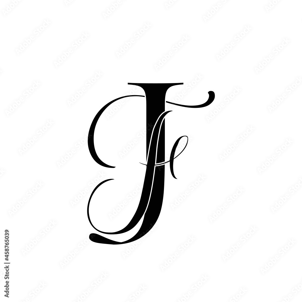 jf, fj, monogram logo. Calligraphic signature icon. Wedding Logo ...