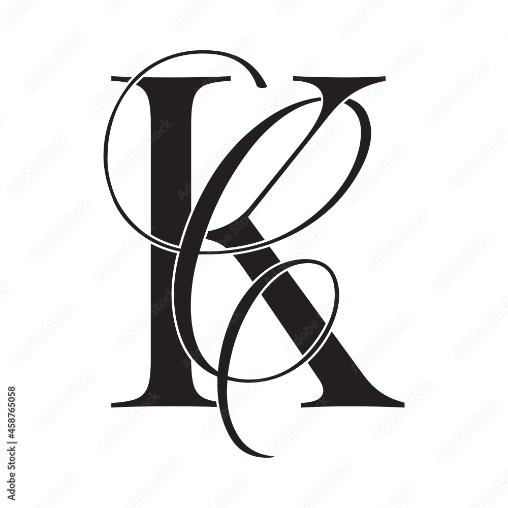 kc, ck, monogram logo. Calligraphic signature icon. Wedding Logo ...