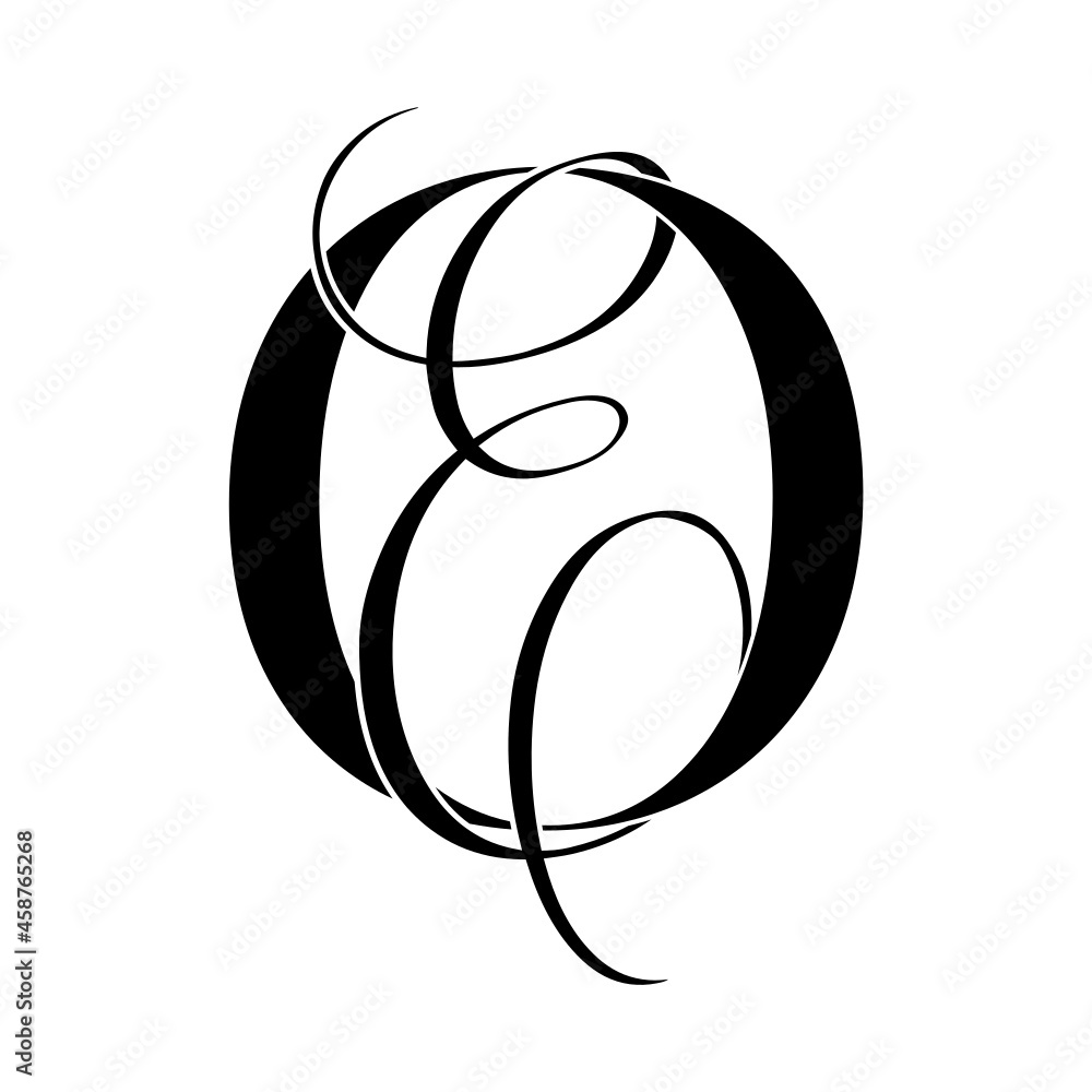 oe, eo, monogram logo. Calligraphic signature icon. Wedding Logo ...