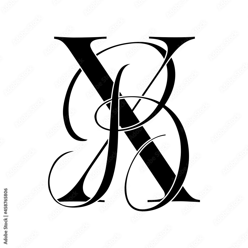 xb, bx, monogram logo. Calligraphic signature icon. Wedding Logo ...
