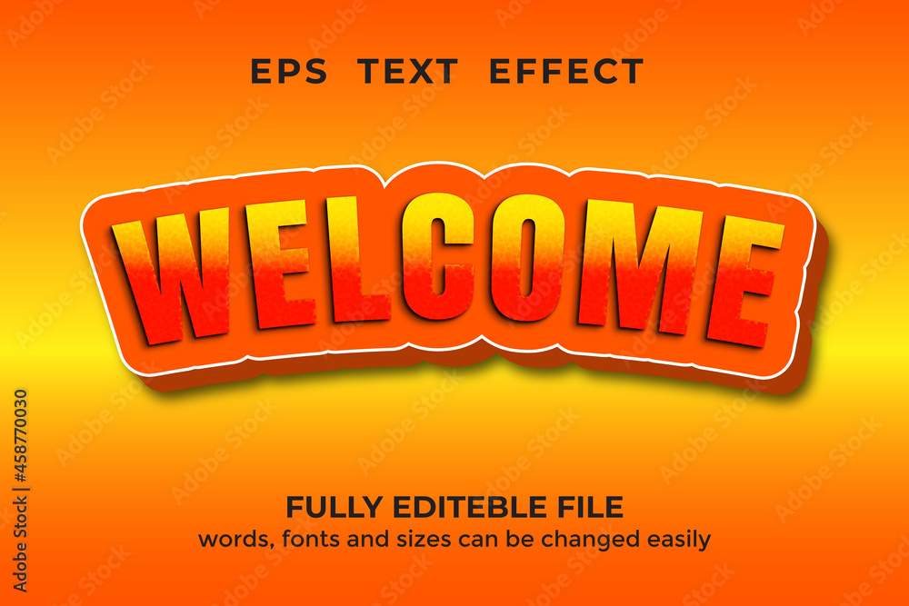 welcome editable colorful style text effect in modern 3d style effect ...