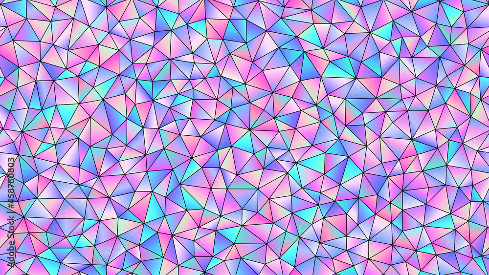 Abstract background with colorful holographic gradient triangles ...