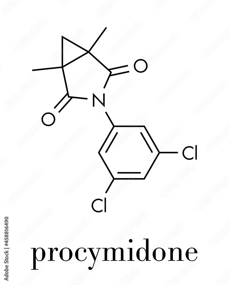 Procymidone pesticide molecule. Skeletal formula. Stock Vector | Adobe ...