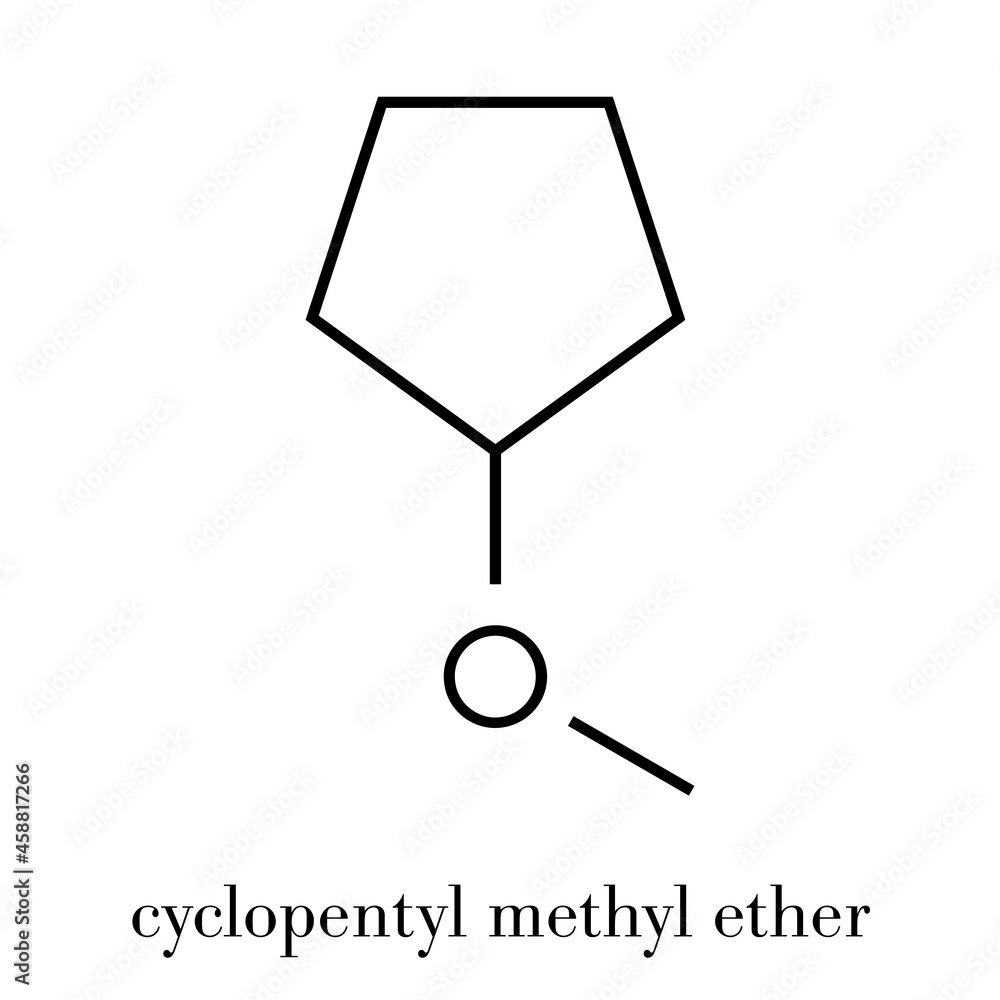 Cyclopentyl methyl ether solvent molecule Skeletal formula. Stock ...
