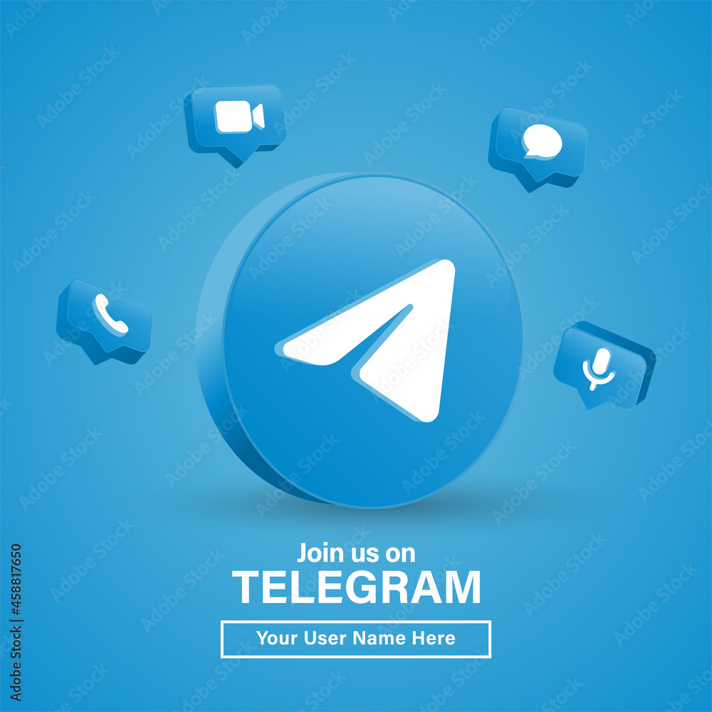 Stockvektorbilden join us on telegram for social media icons banner in ...