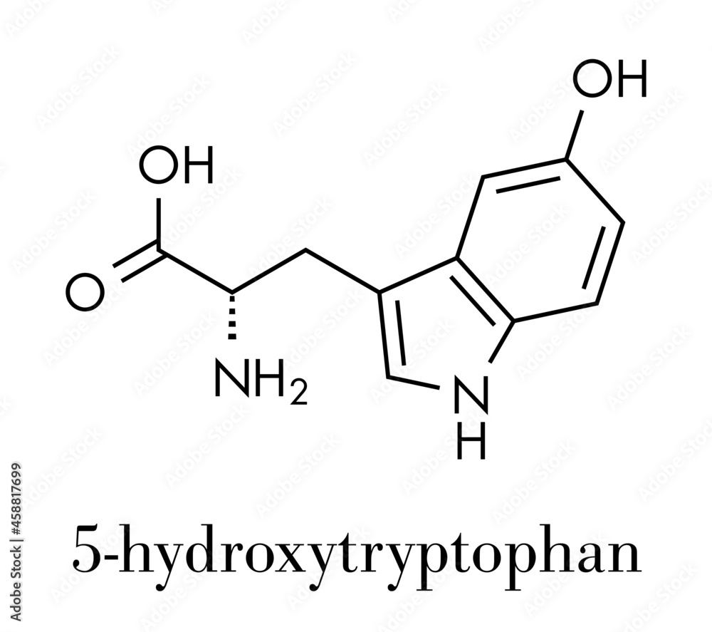 5-Hydroxytryptophan amino acid molecule. Skeletal formula. Stock Vector ...