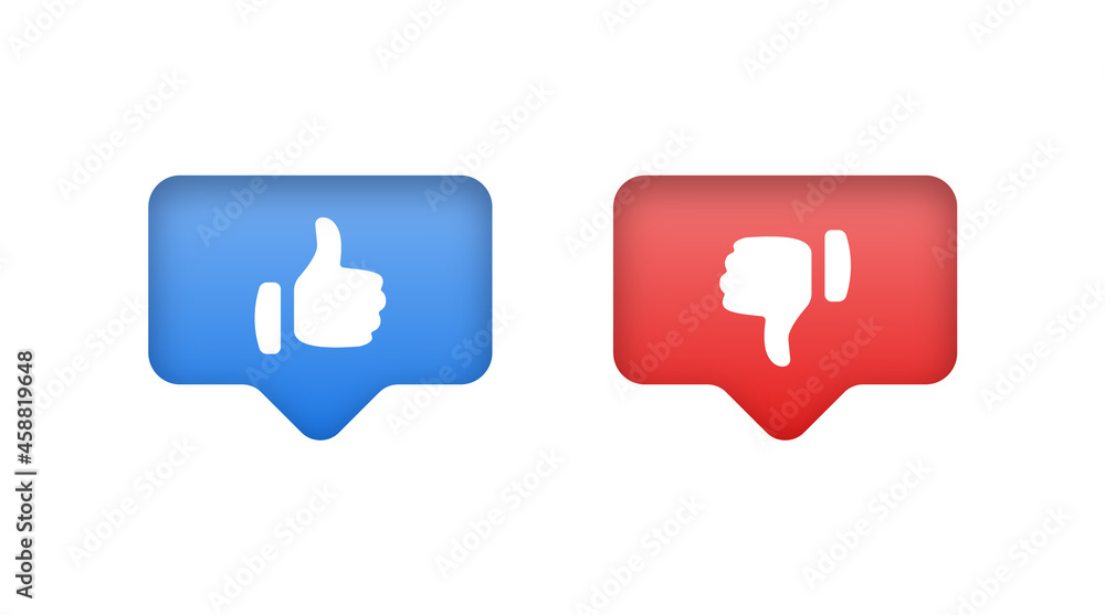 thumbs up or thumb down. Like or dislike with speech bubble - Dos and ...