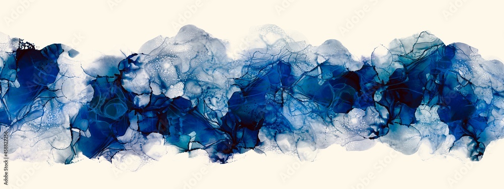 blue fluid art, abstract background illustration, hand drawn art ...