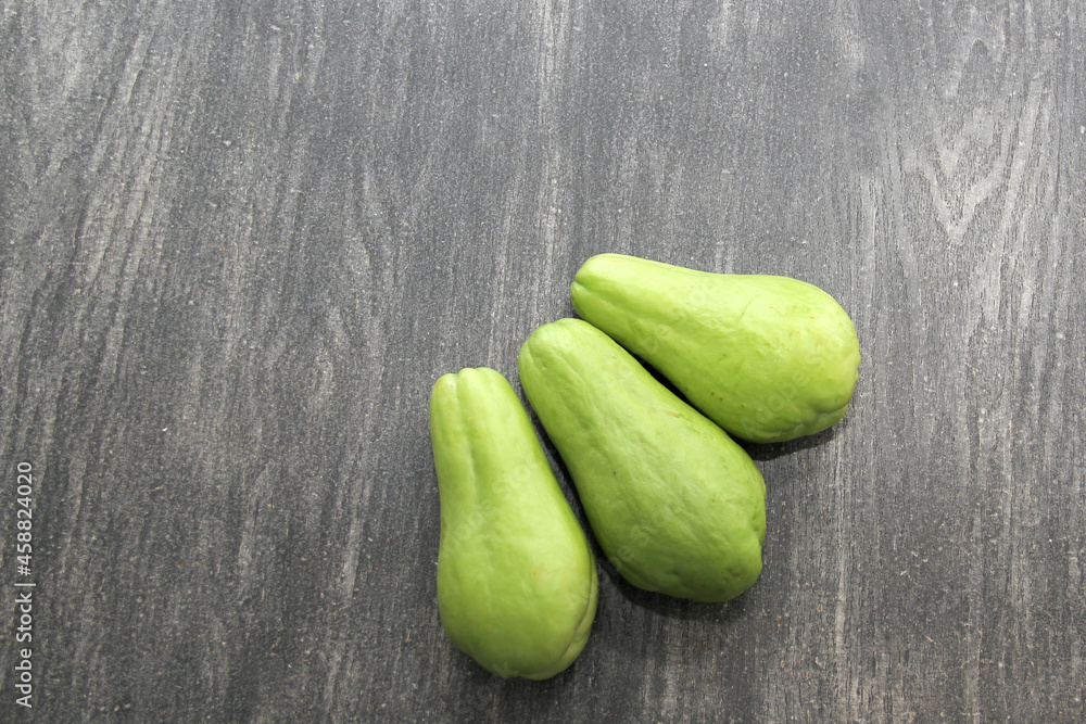 Vegetable chayote green squash fresh, natural raw, ready to cut and ...