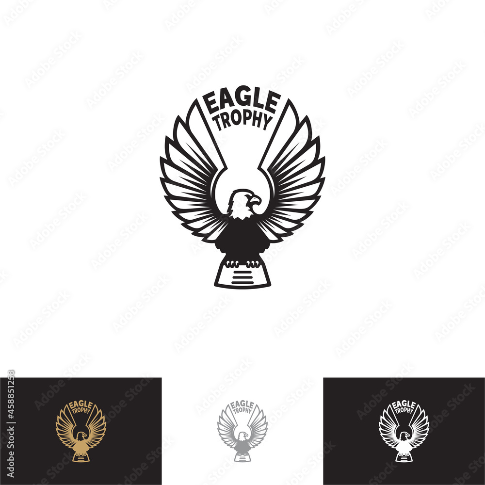 Eagle trophy logo vector illustration, emblem design editable for your ...
