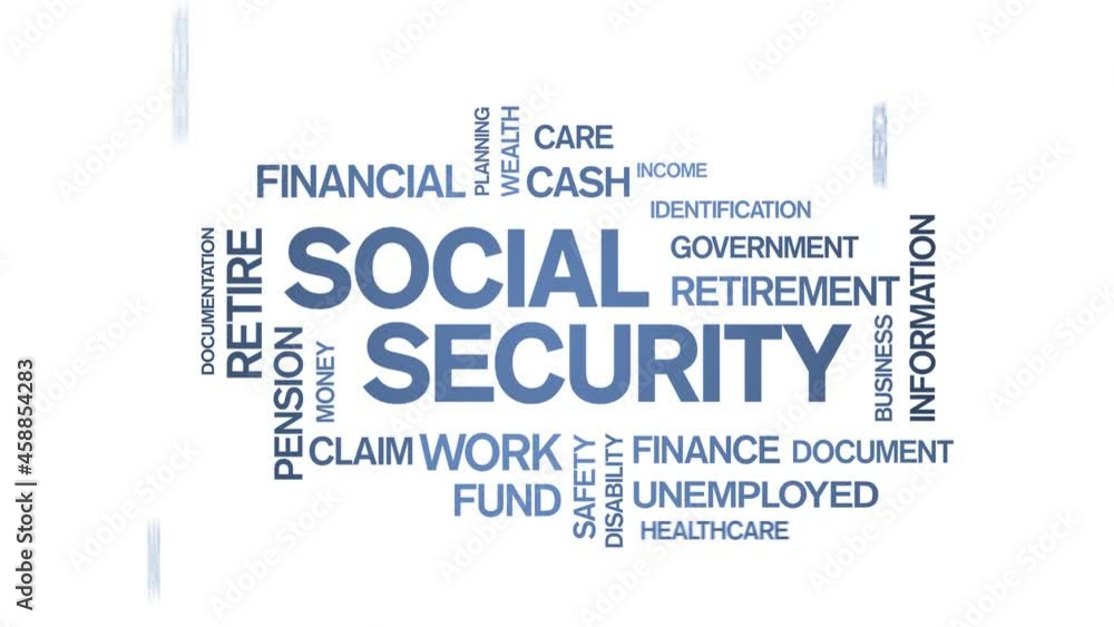 4k Social Security Animated Tag Word Cloud;Text Design Animation ...