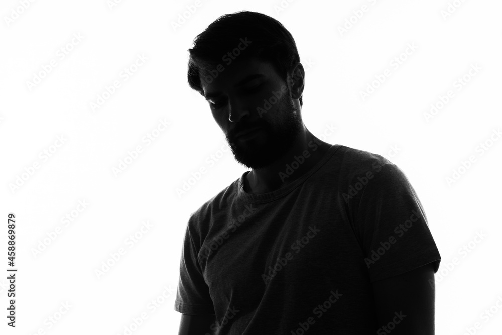 man in the shadows posing studio anonymous Stock Photo | Adobe Stock