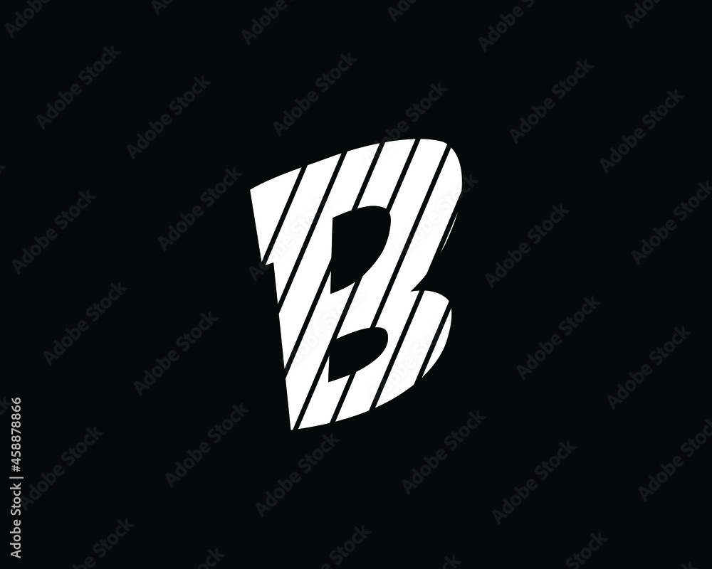 Alphabet letter icon logo B with a black background. Stock Vector ...