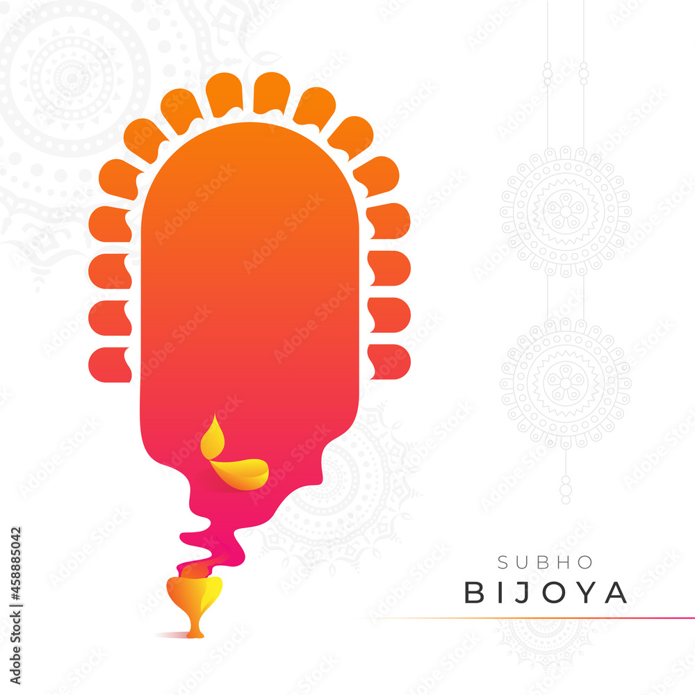 Durga Puja Subho Bijoya Greeting Background Template Design Vector ...