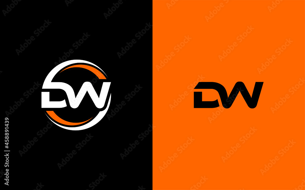 DW Letter Initial Logo Design Template Vector Illustration Stock Vector ...