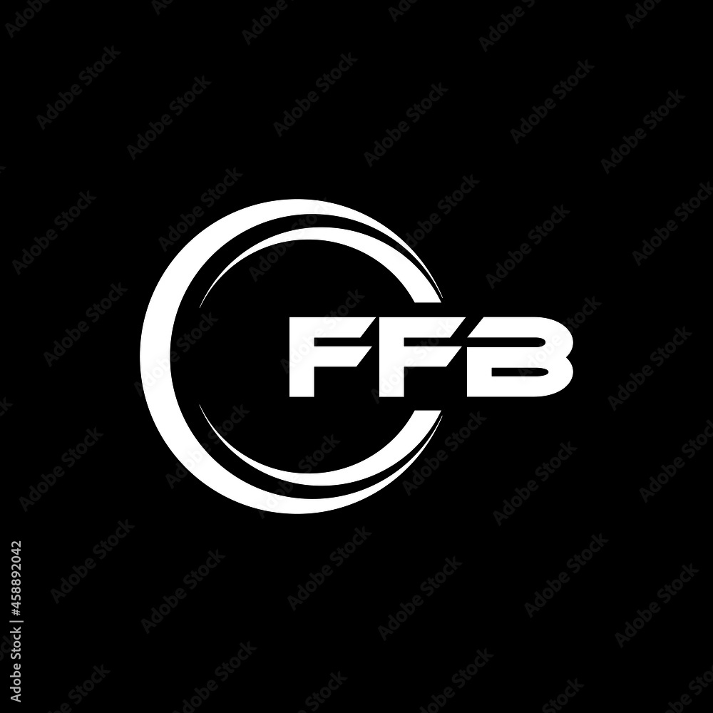 FFB letter logo design with black background in illustrator, vector ...
