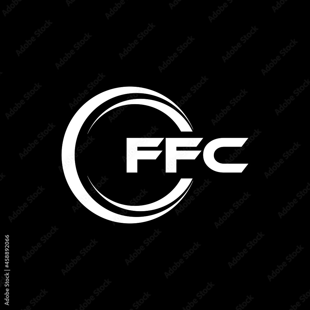 FFC letter logo design with black background in illustrator, vector ...