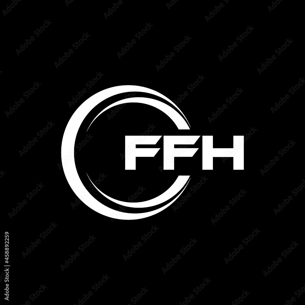 FFH letter logo design with black background in illustrator, vector ...