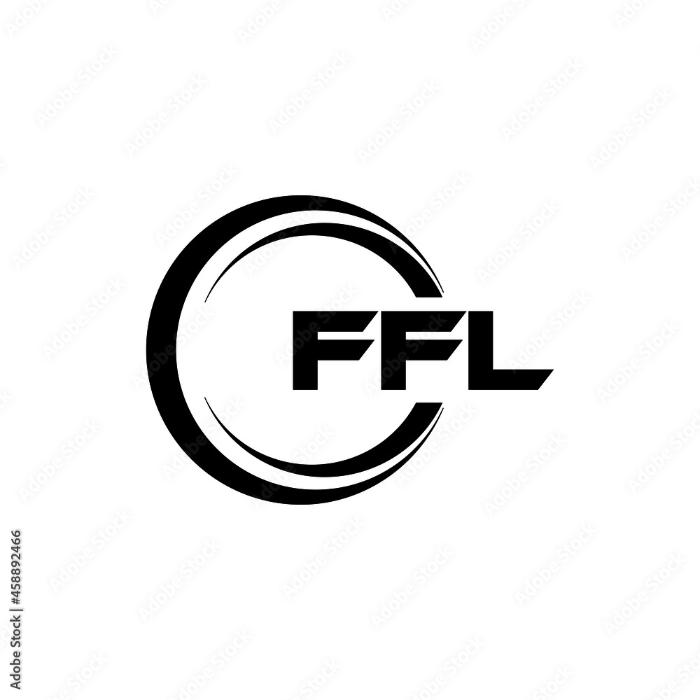 FFL letter logo design with white background in illustrator, vector ...