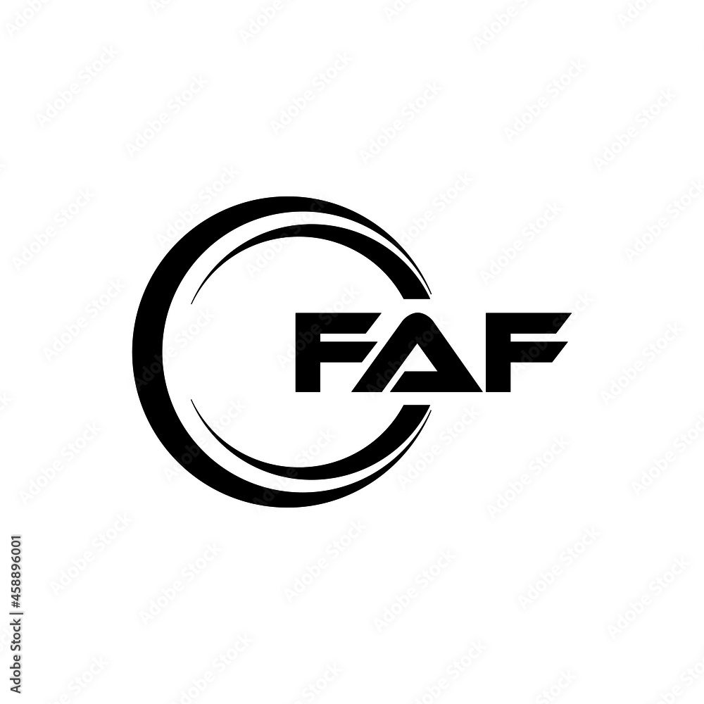FAF letter logo design with white background in illustrator, vector ...