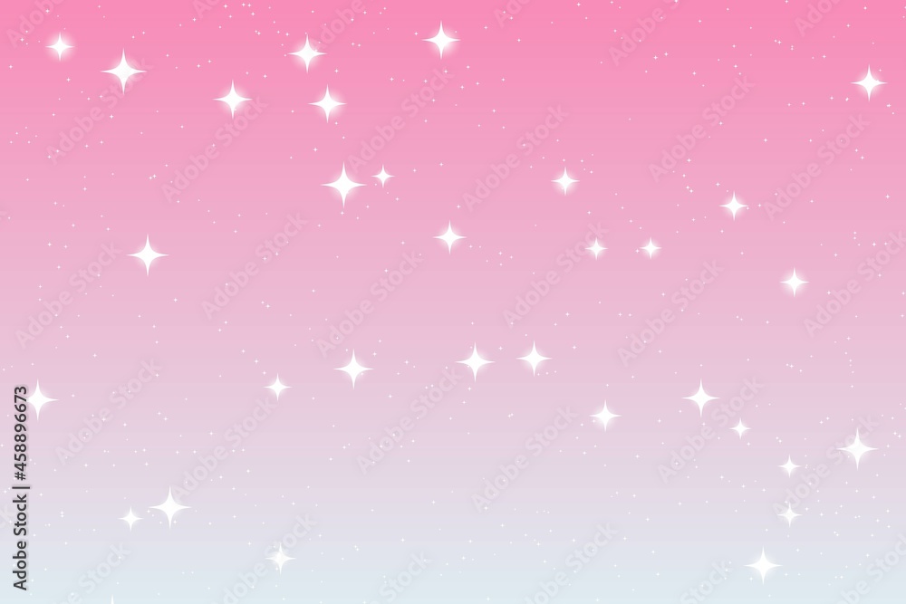 Sky and stars background. Blue and pink space background. The twinkling ...