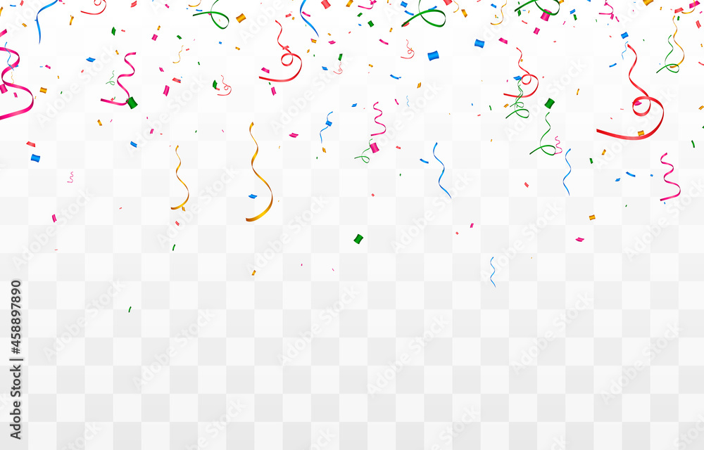 Vector confetti png. Multicolored confetti falls from the sky. confetti ...