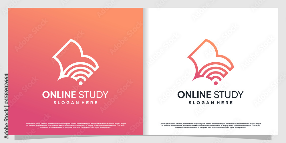 Study logo with book and signal concept Premium Vector part 2 Stock ...