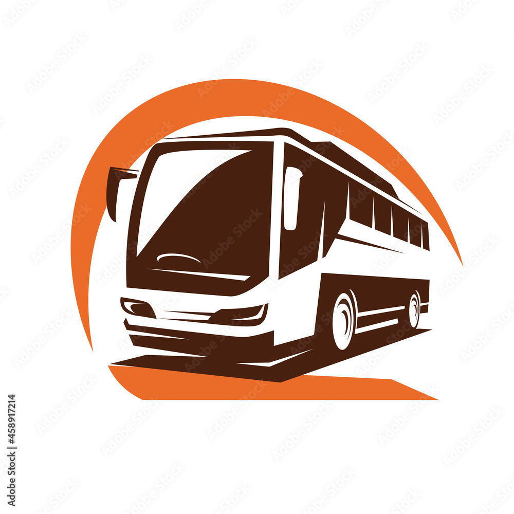 modern tour bus symbol, stylized icon for logo or emblem template Stock ...