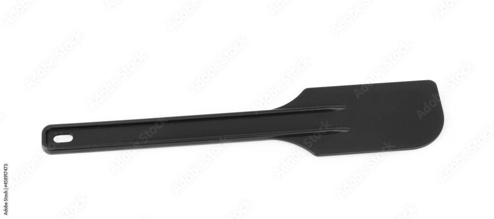 Silicone spatula with wooden handle on white background Stock Photo ...