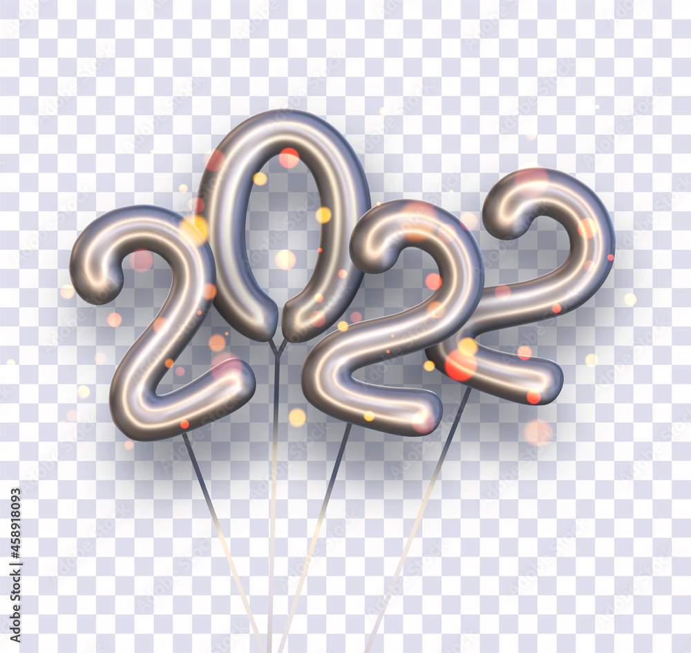 2022 balloon number on transparent background. Stock Vector | Adobe Stock