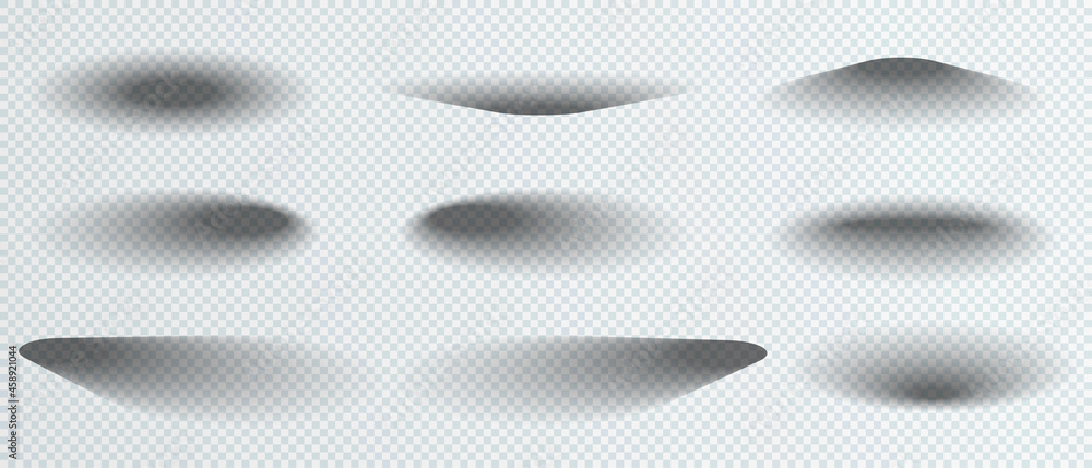 Round shadows isolated on transparent background. Circle shadow ...