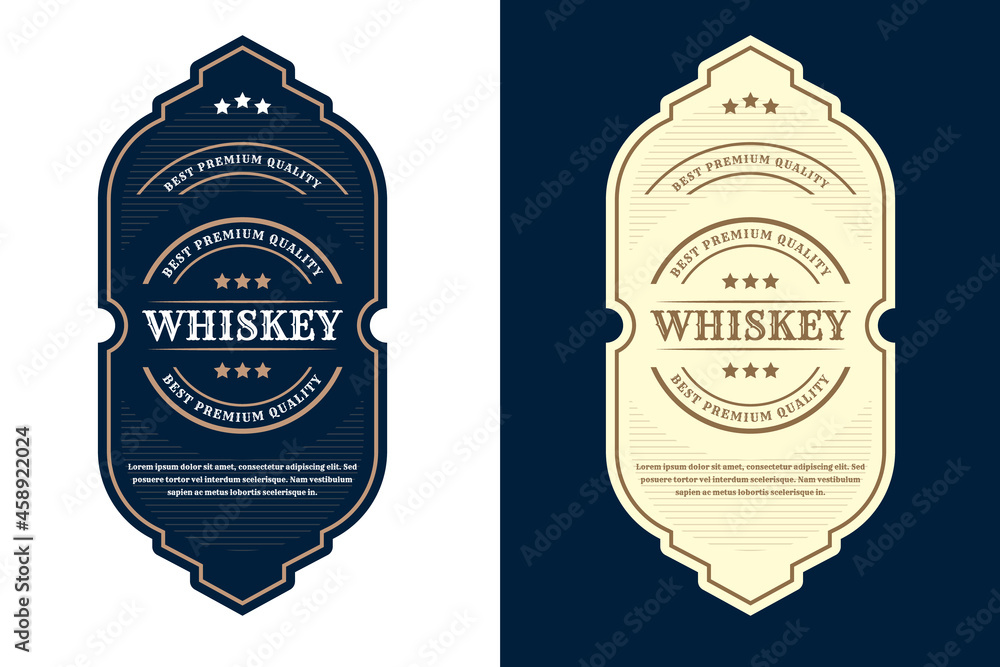 Whiskey Bourbon Vintage luxury antique logo border frame western ...