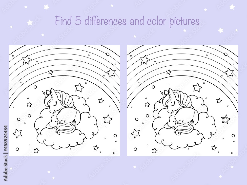 Find the same pictures and color - children educational game. Coloring ...